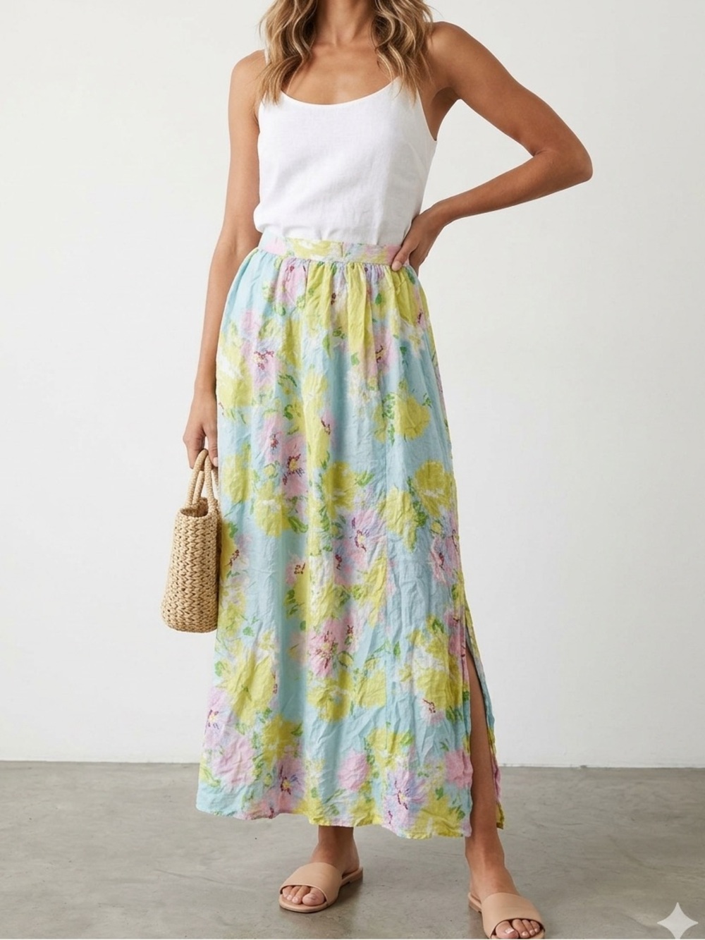 Calypso St. Barth | Skirts | Calypso St Barth Light Blue Floral Maxi ...